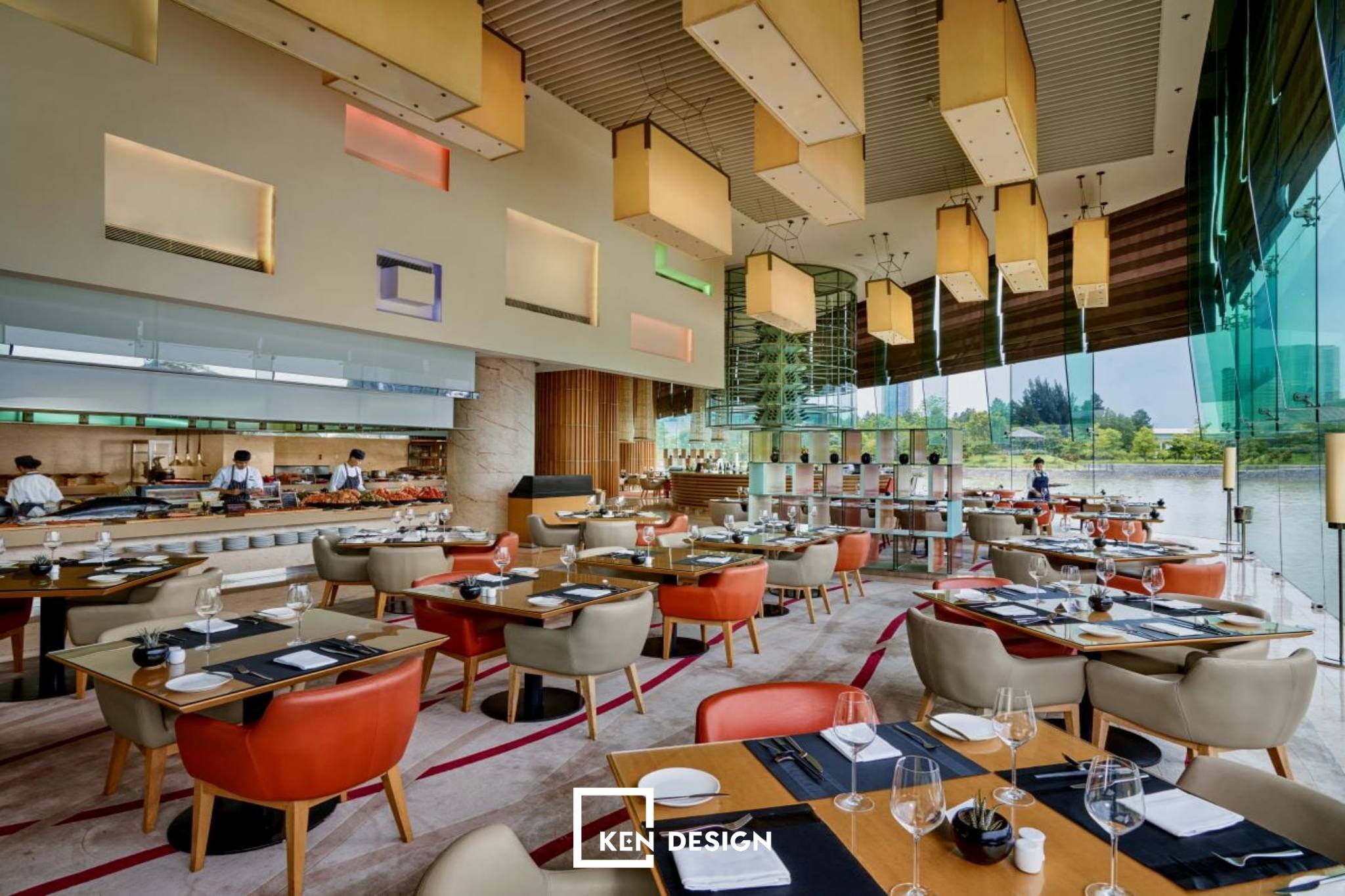 Tìm hiểu 10 mẫu thiết kế nhà hàng buffet hải sản nổi bật | Kendesign